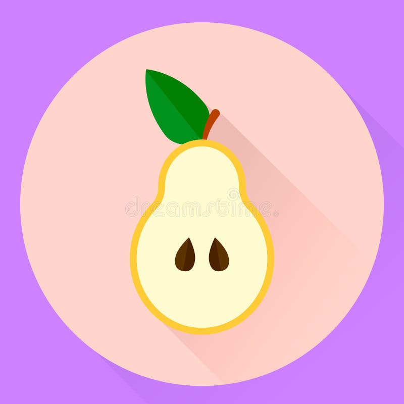 Illustration. Flat Icon of a Half Pear. Stock Illustration ...