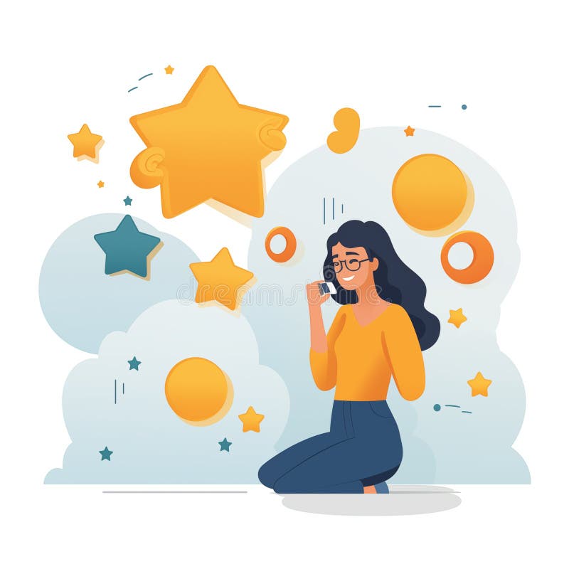 Illustration Flat Icon Satisfaction Feedback Rating, and Customer ...