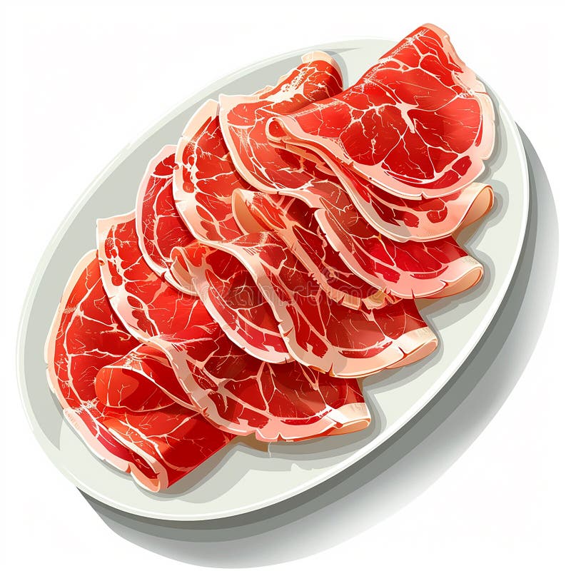 Illustration in Flat Icon Style Jamon Stock Illustration - Illustration ...