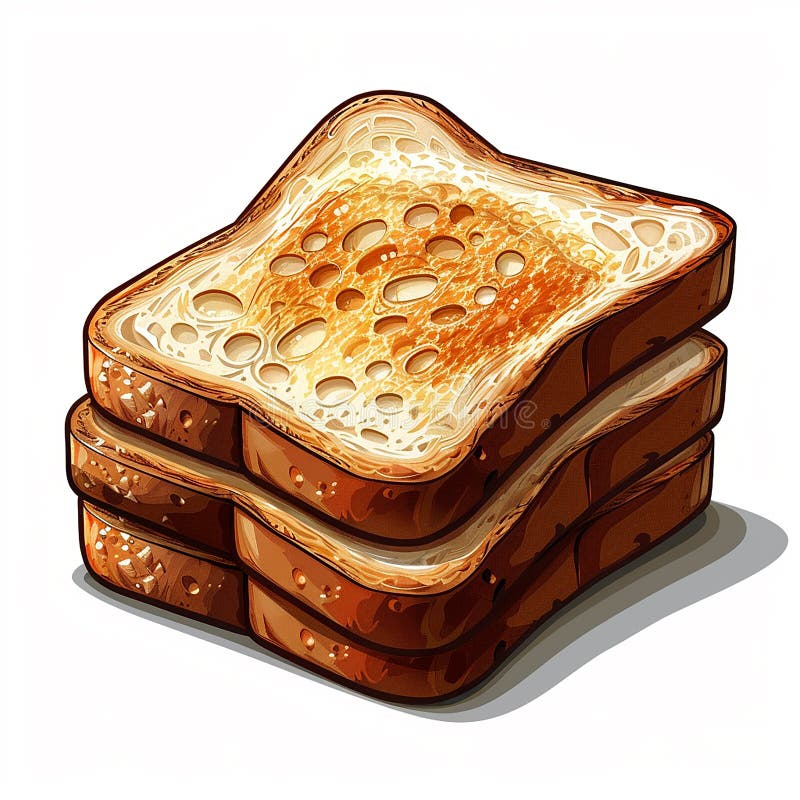 Illustration in Flat Icon Style Logo Toasted Bread Toast Stock ...