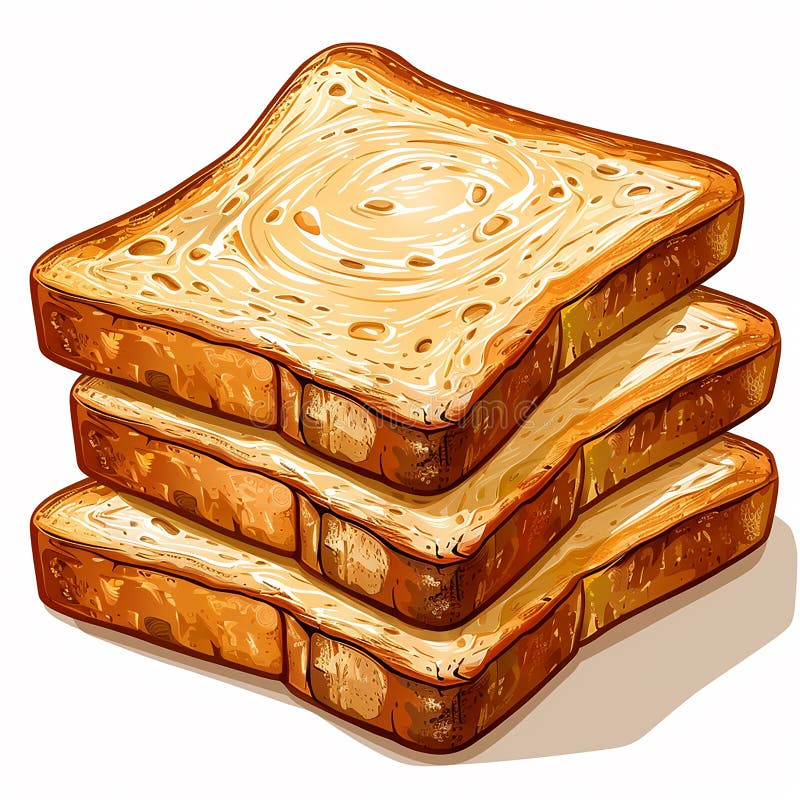 Illustration in Flat Icon Style Logo Toasted Bread Toast Stock ...