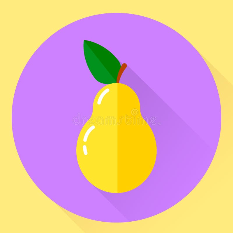 Illustration. Flat Icon Yellow Pear. Stock Illustration - Illustration ...