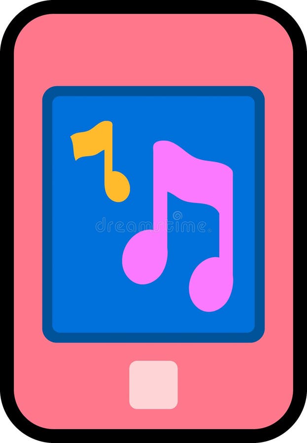 Illustration of a Flat Image of a Multimedia Icon, Digital Device Music ...
