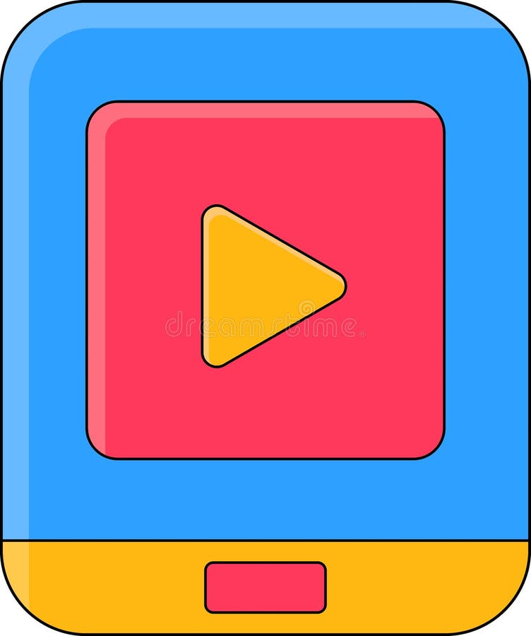 Illustration of a Flat Image of a Multimedia Icon, Media Player Video ...