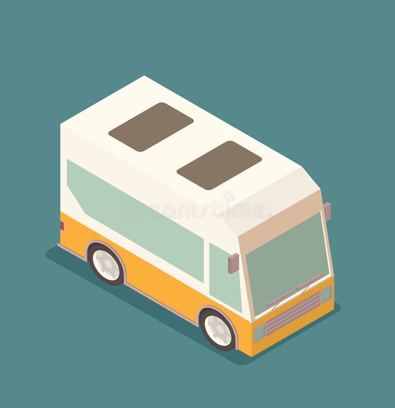 Illustration of a Flat Isometric Bus, Eps10 Vector Stock Vector ...