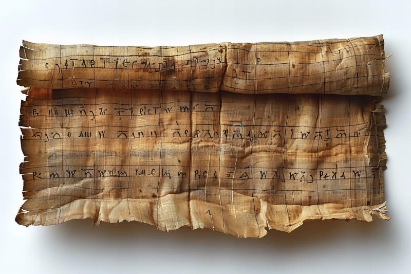 Illustration of Flat, Slightly Worn Ancient Papyrus Sheet with the ...