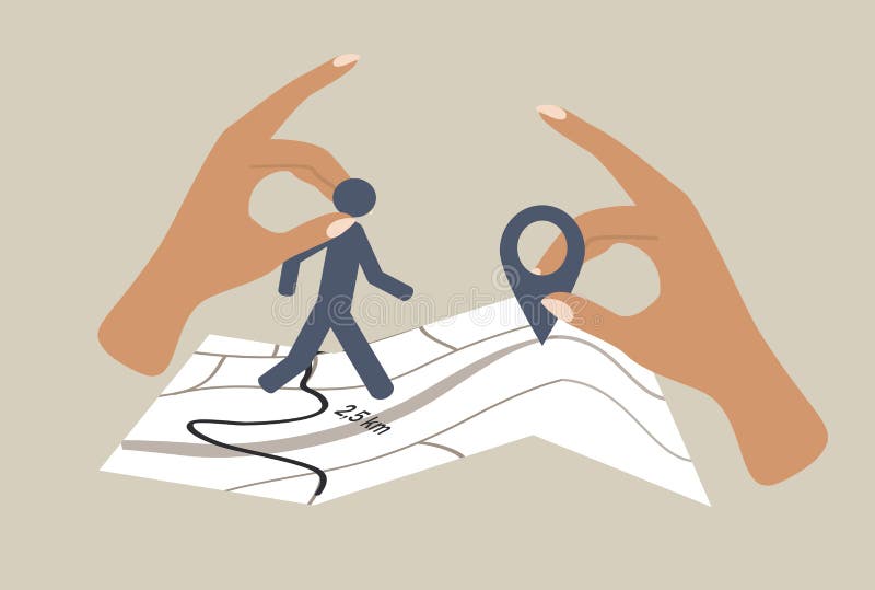 Illustration in a Flat Style on the Theme of Navigation. Stock Vector ...