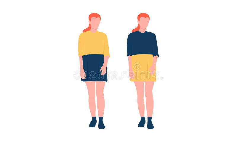 Illustration Flat Vector Woman Posing Stock Illustration - Illustration ...
