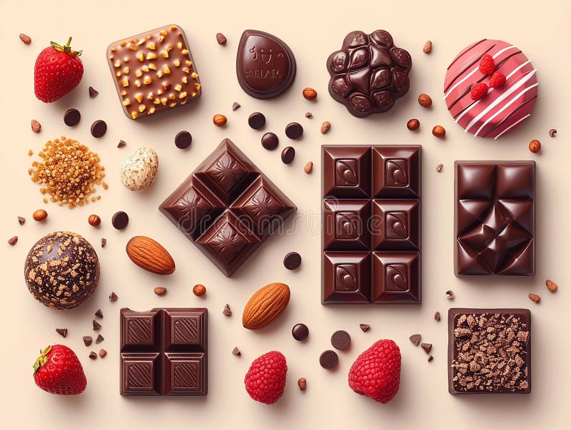 Illustration Flat Web Design Decoration of Chocolate Banner Stock ...