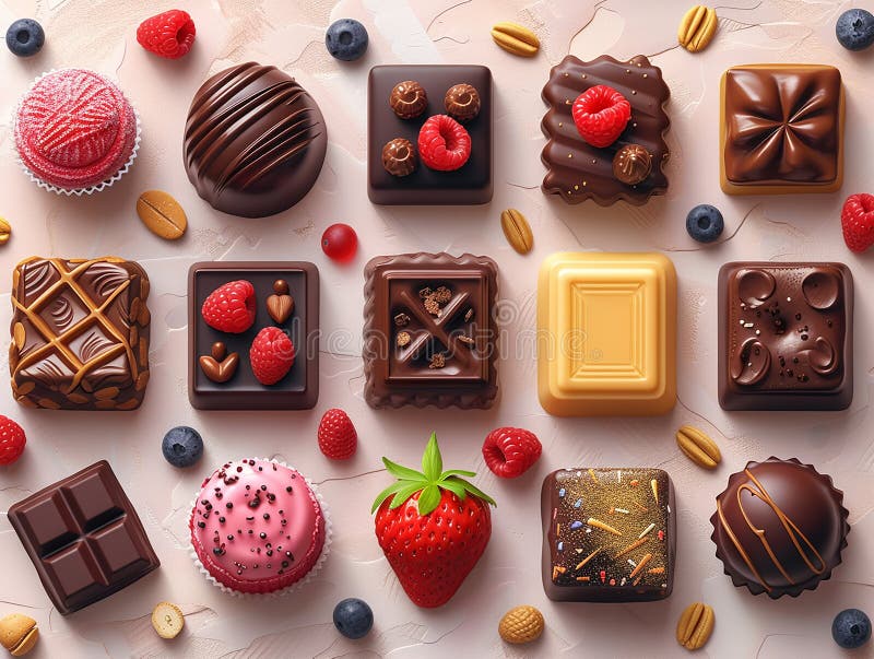 Illustration Flat Web Design Decoration of Chocolate Banner Stock Illustration - Illustration of ...