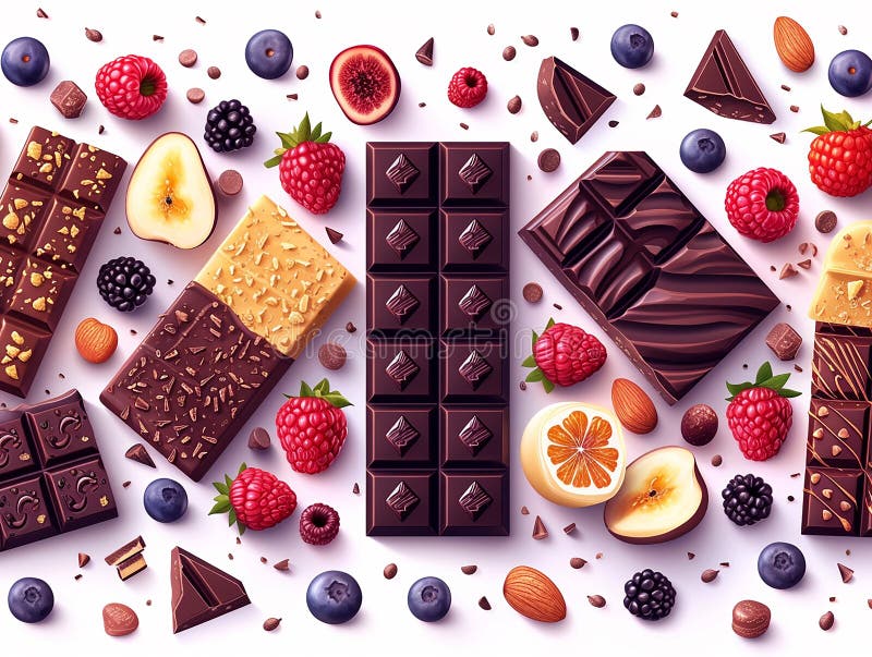 Illustration Flat Web Design Decoration of Chocolate Banner Stock Illustration - Illustration of ...