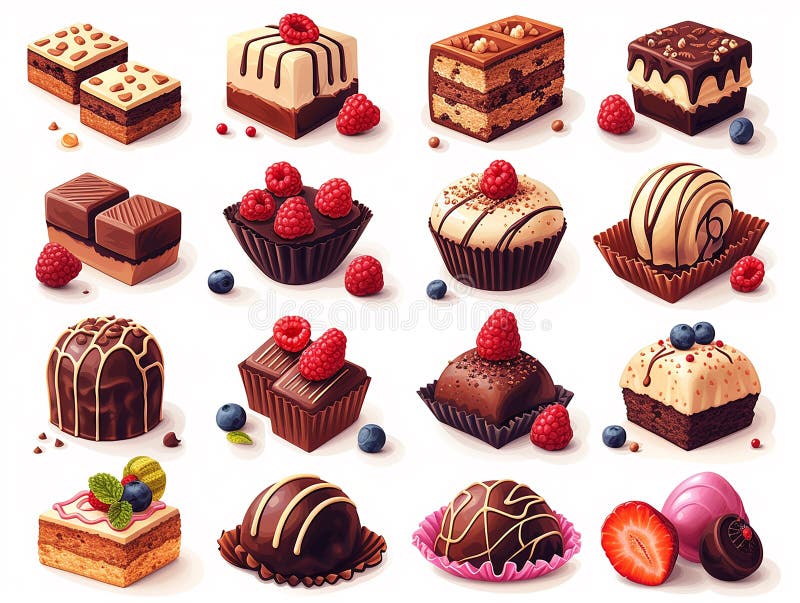 Illustration Flat Web Design Decoration of Chocolate Banner Stock ...