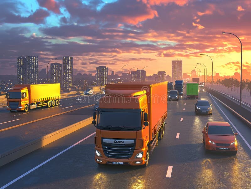 An Illustration of Fleet Management and Logistics Illustrated by a ...