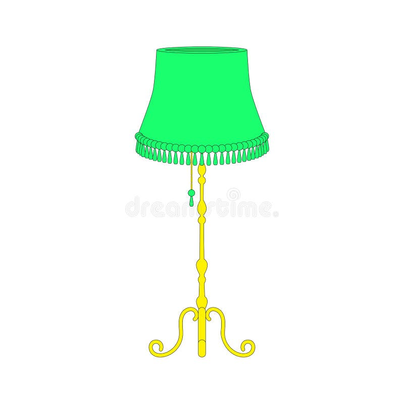 Illustration Floor Lamp Green Isolated, for Decoration Stock Vector ...