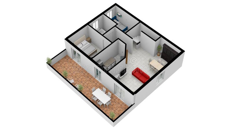 Illustration Floor Plan. Floor Plan. Interior. 3d Floor Plan for Real ...