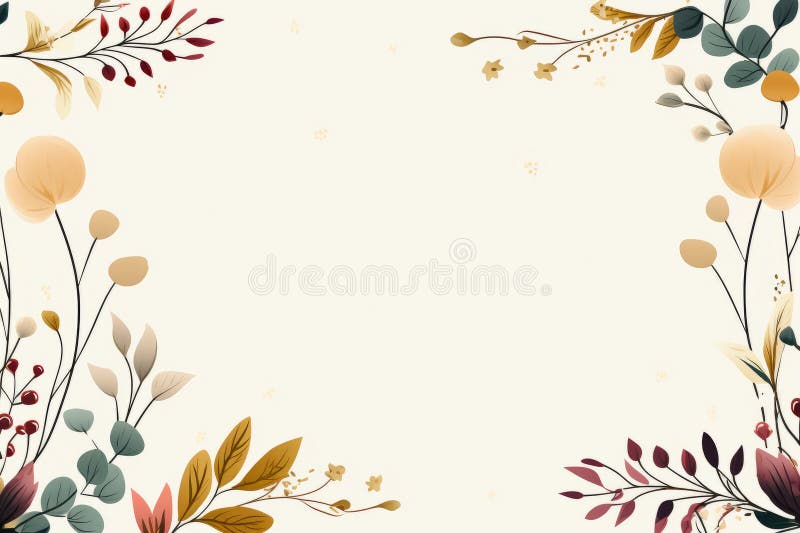 An Illustration of a Floral Frame with Leaves and Flowers Stock ...
