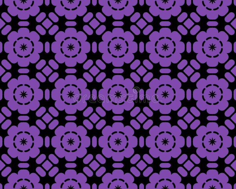 Illustration of Floral Seamless Pattern in Purple Color Stock ...