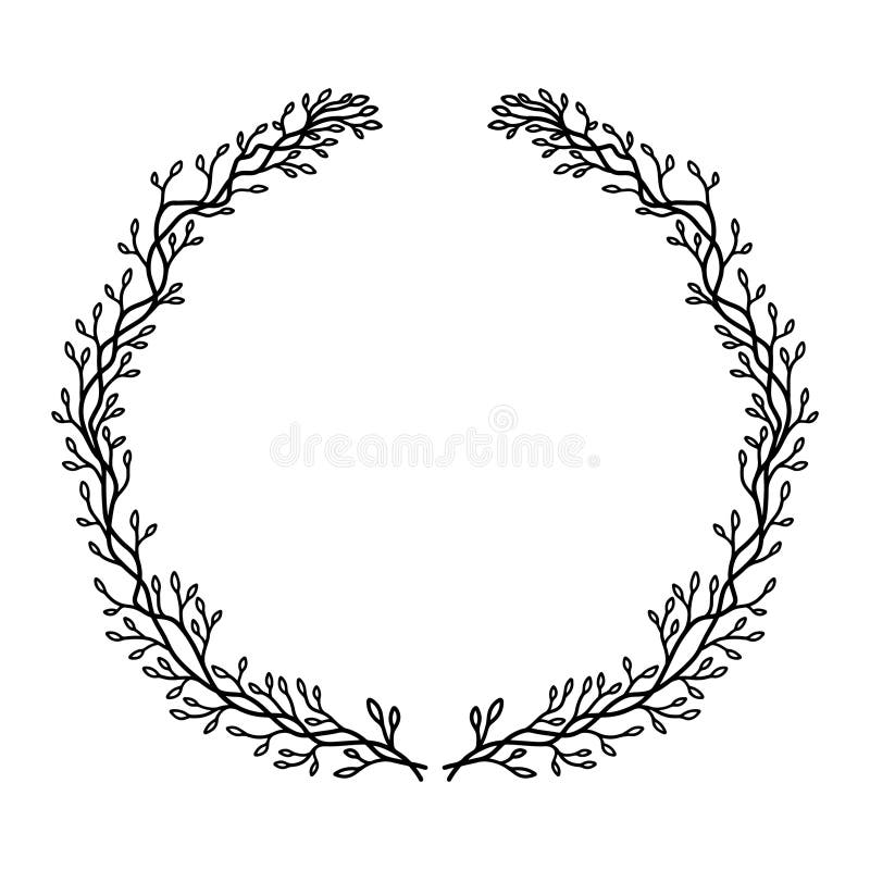 Illustration of Floral Wreath in Vintage Style. Design Element for ...