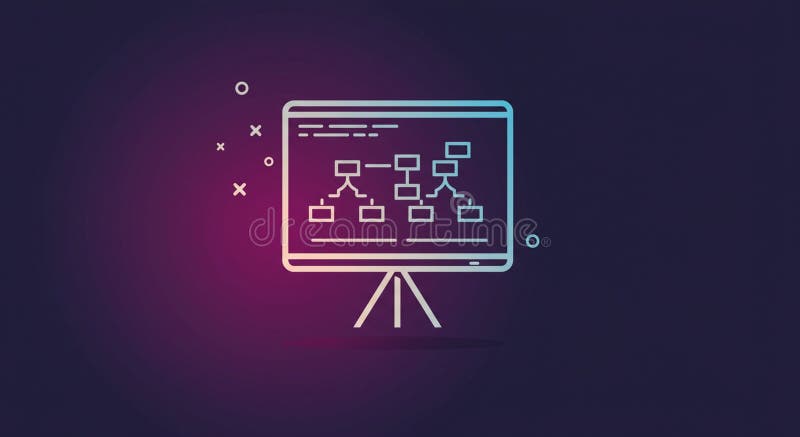 Illustration of a Flowchart on a Digital Display Screen Mounted on a ...