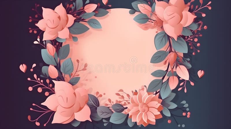 Illustration of Flower with Frame Decoration As Background. Template ...