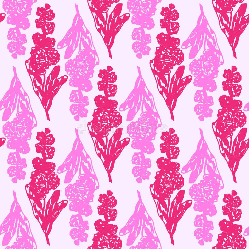 Illustration of Flower, Gillyflower. Seamless Pattern. Stock Vector ...