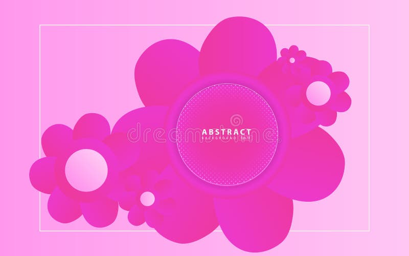 Illustration Flower Pink Gradient Background Modern Design. Simple ...