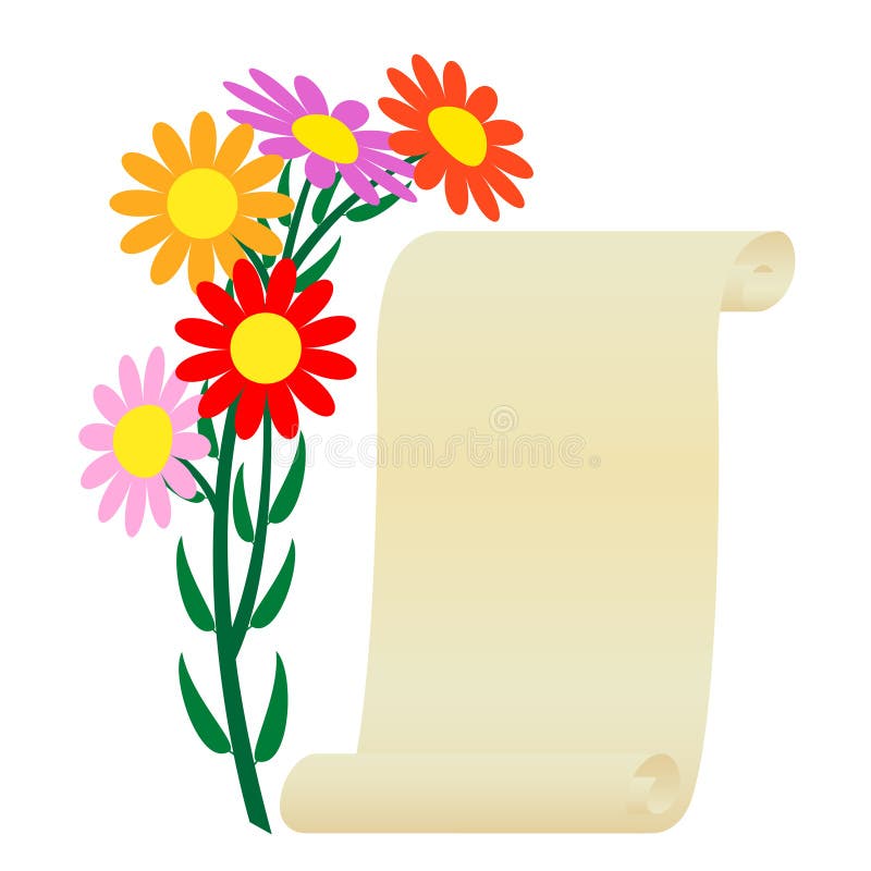 Flower and scroll. stock vector. Illustration of floral - 29773534