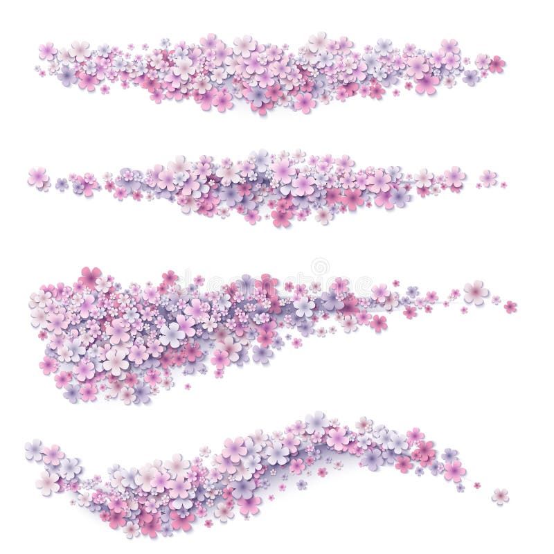 Illustration with Flower Strips Collection Stock Vector - Illustration ...