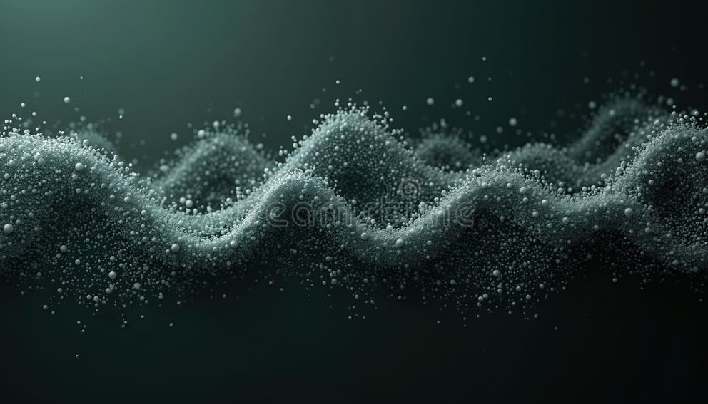 Illustration of Flowing Wavy Surface Formed from Shimmering Small ...