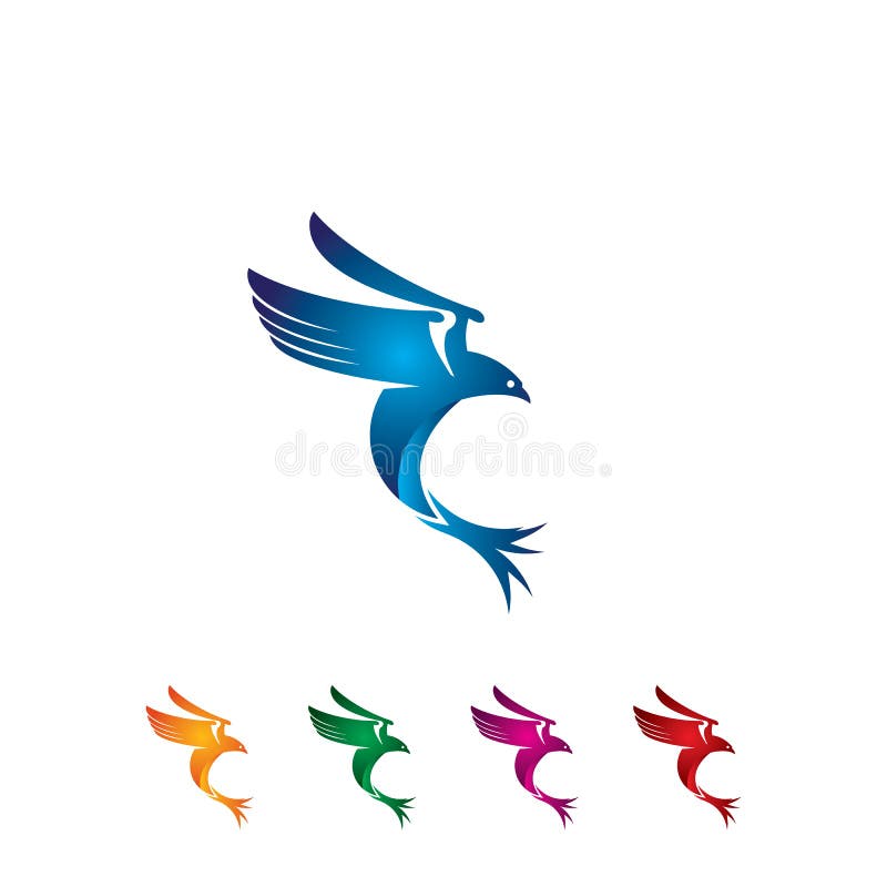 Illustration Fly Bird Logo Vector Set Stock Vector - Illustration of ...