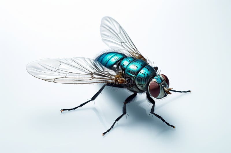 Illustration of a Fly with a Fly on Its Face.white Background ...