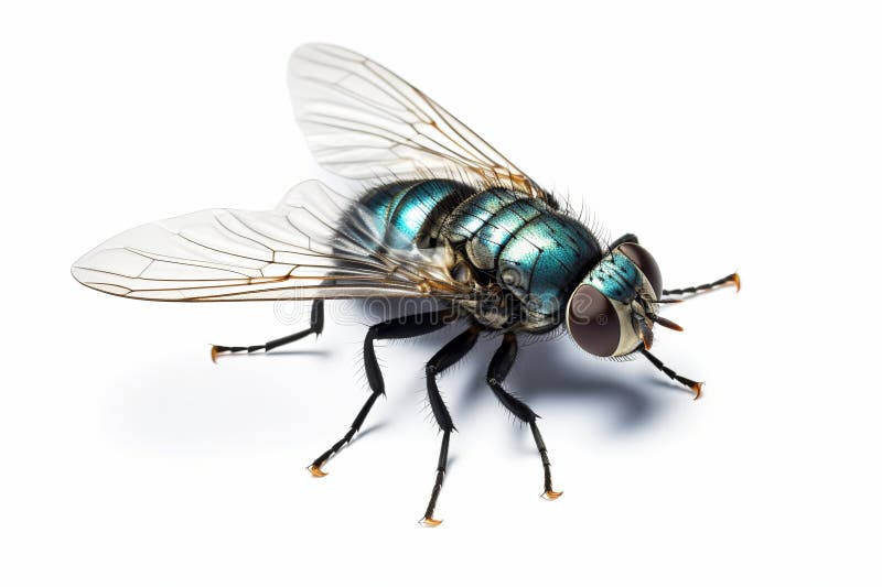 Illustration of a Fly with a Fly on Its Face.white Background ...