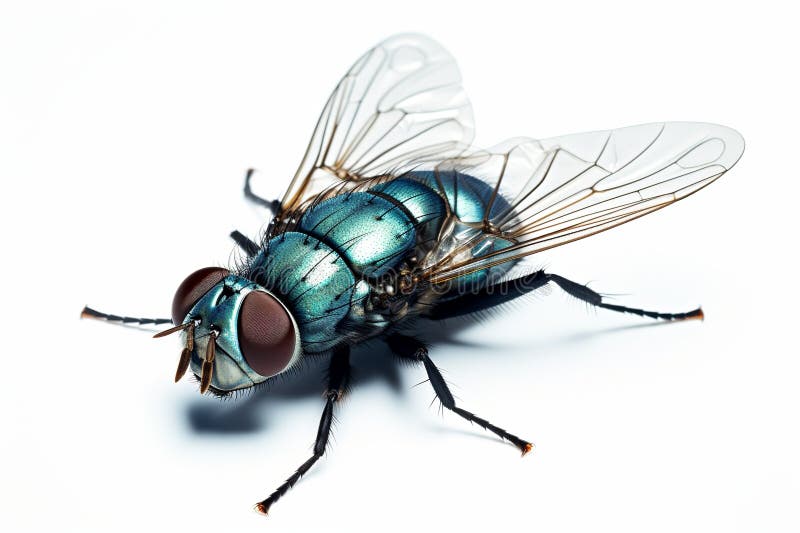 Illustration of a Fly with a Fly on Its Face.white Background ...