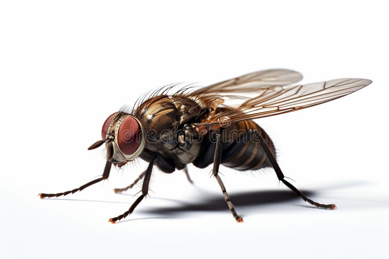Illustration of a Fly with a Fly on Its Face.white Background ...