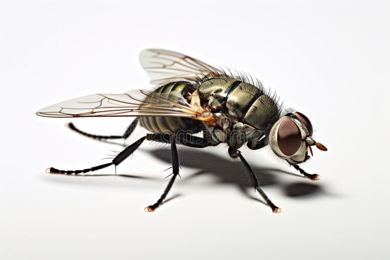 Illustration of a Fly with a Fly on Its Face.white Background ...