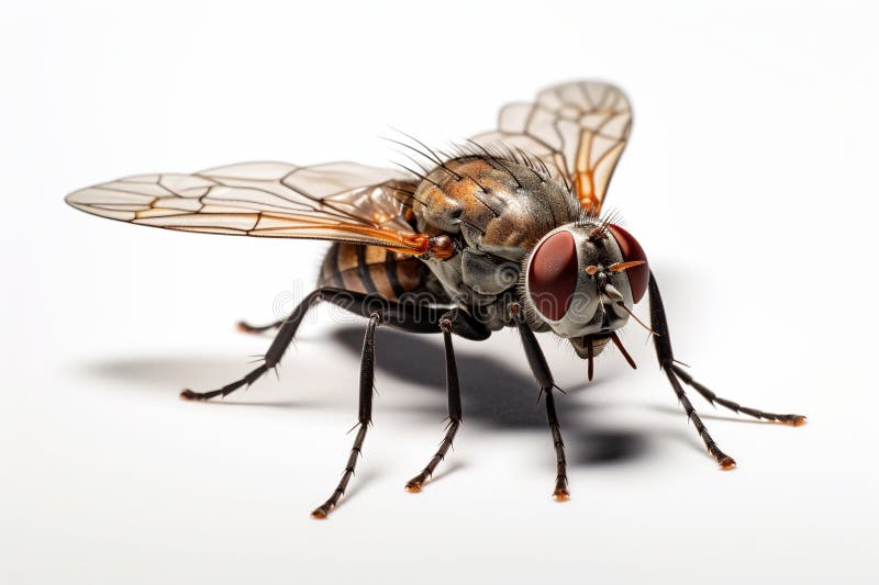 Illustration of a Fly with a Fly on Its Face.white Background ...