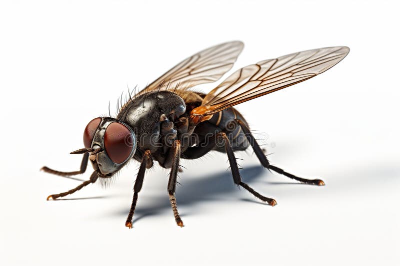 Illustration of a Fly with a Fly on Its Face.white Background ...