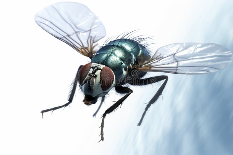 Illustration of a Fly with a Fly on Its Face.white Background ...