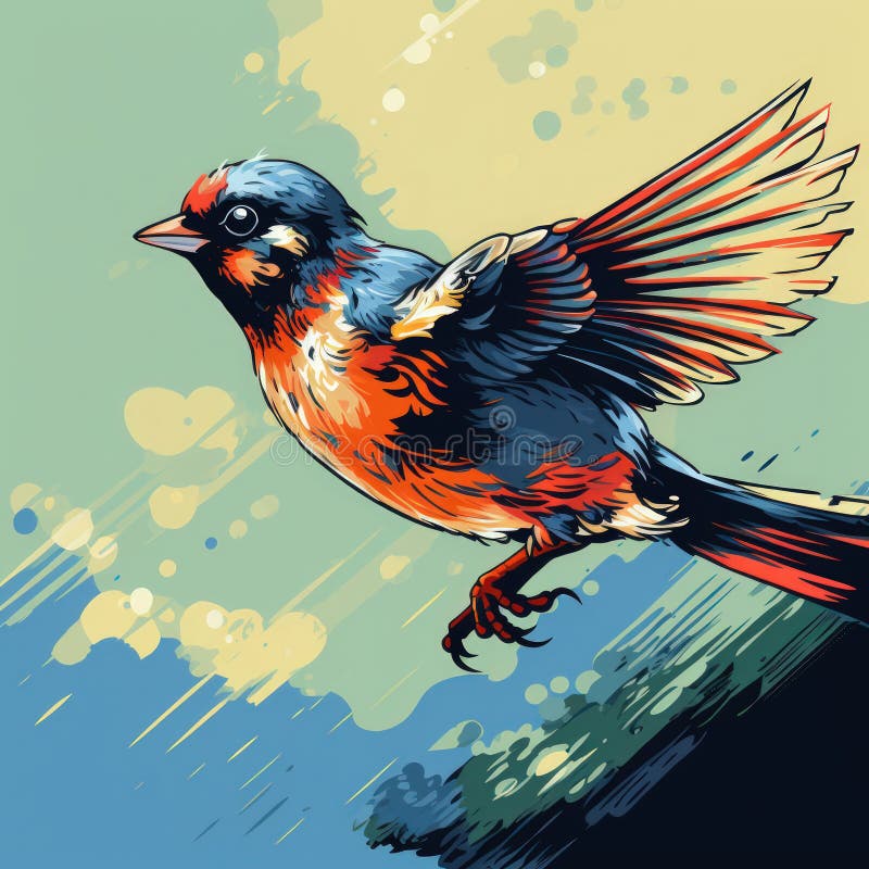 Illustration of a Flying Bird Stock Illustration - Illustration of ...