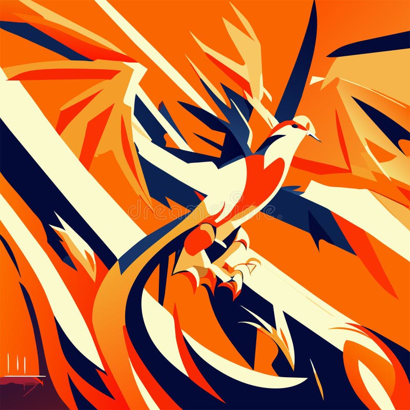 Illustration of a Flying Bird in the Form of an Abstract Background ...
