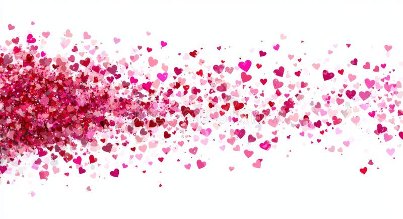 An Illustration of Flying Hearts Using a Wave Pattern Overlay on a ...