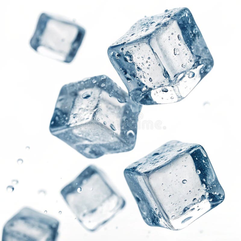 Flying Ice Cubes Illustration Isolated on White Stock Illustration ...