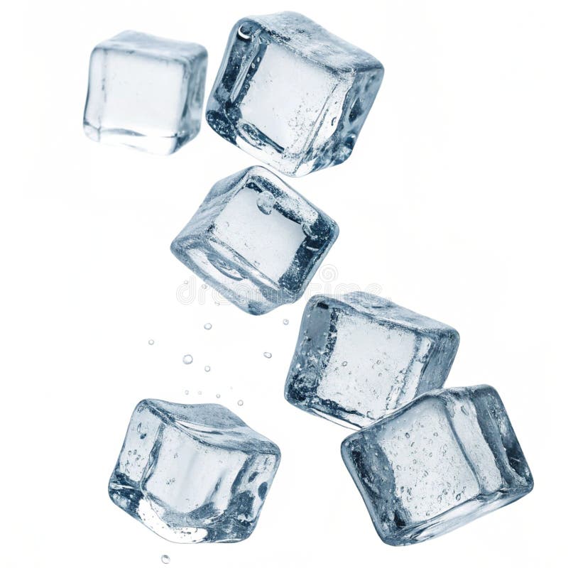 Flying Ice Cubes Illustration Isolated on White Stock Illustration ...