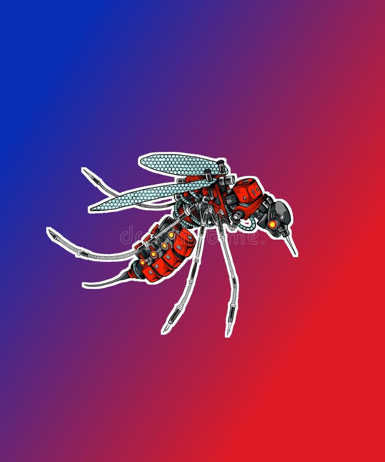 Illustration of a Flying Insect Robot Design Stock Illustration ...