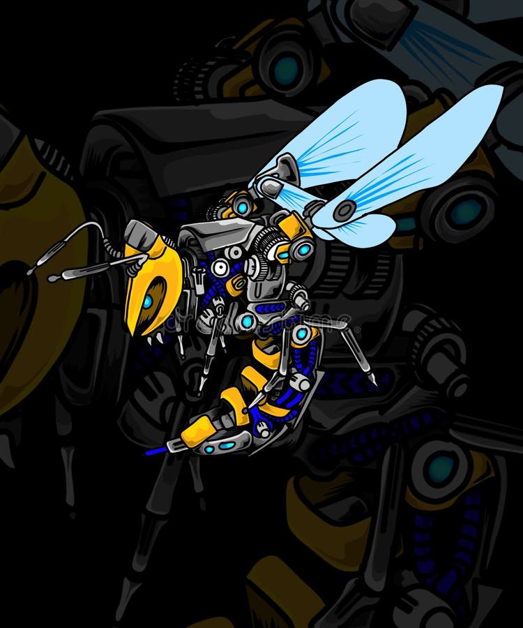 The Insect Robot Ready To Use Stock Illustration - Illustration of ...