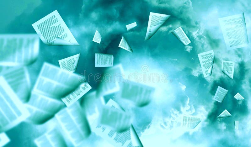 Illustration of Flying Papers Stock Illustration - Illustration of ...