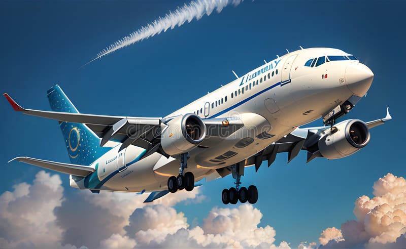 Illustration of Flying Passeger Plane. Transportation Concept Image ...