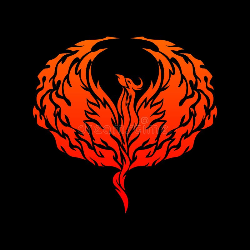 Illustration of Flying Phoenix Bird As Symbol of Revival Vector ...