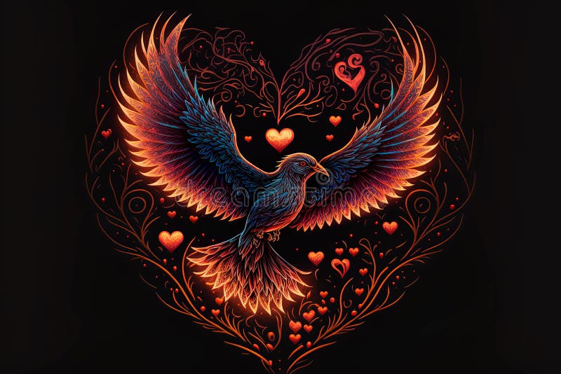 Illustration Flying Phoenix Fire Bird Abstract Stock Illustration ...