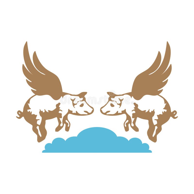 Illustration of a Flying Pig Stock Vector - Illustration of icon ...